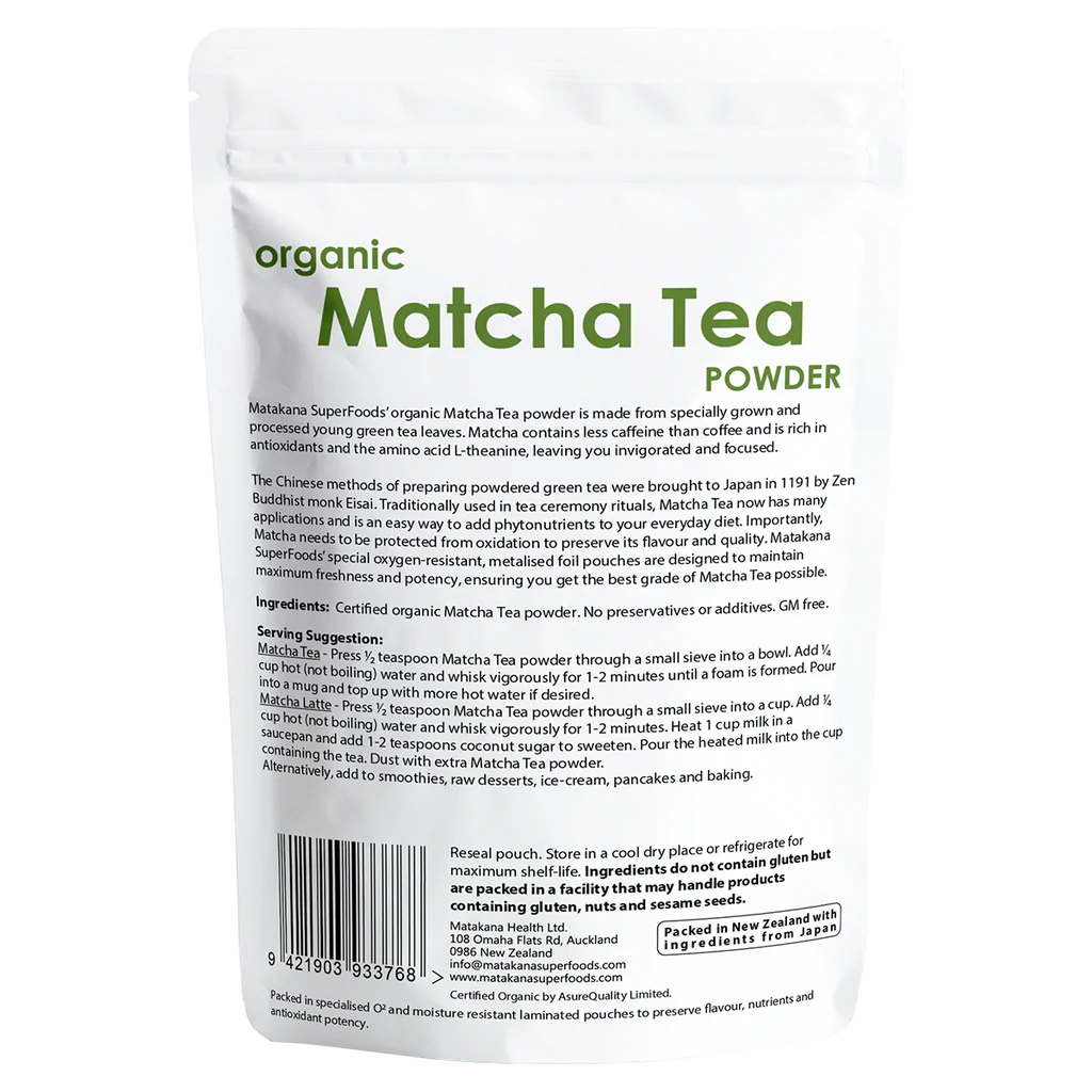 Organic Matcha Tea Powder 100g – simplywholefoodsnz