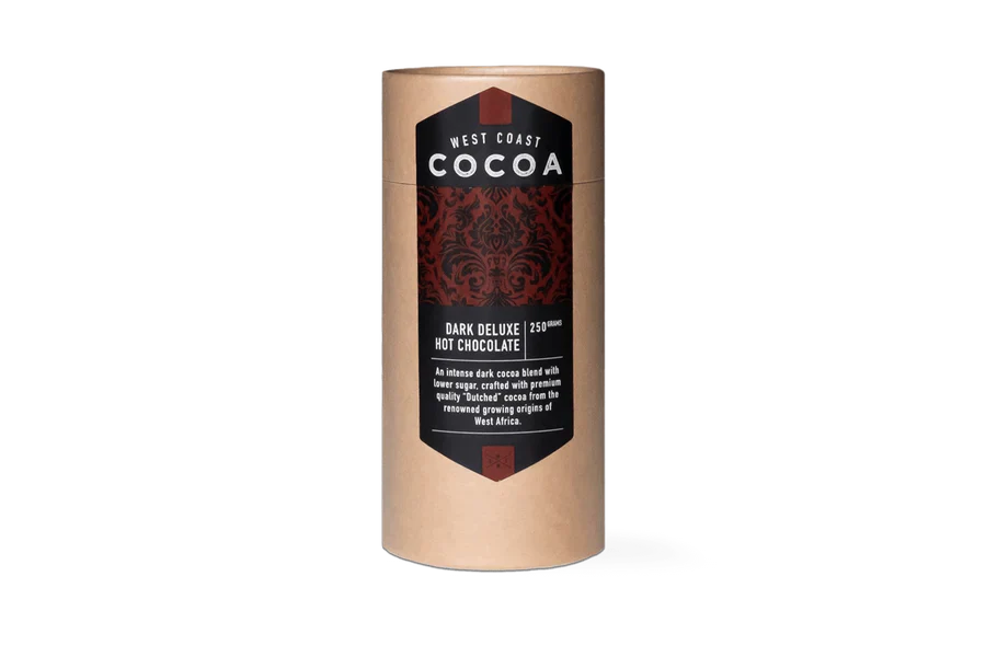 West Cocoa Dark Deluxe Hot Chocolate 250g – simplywholefoodsnz